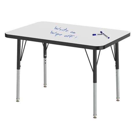 Marco Mg2200 Series Rectangle Preschool Table W Dry Erase Top 24 X 3