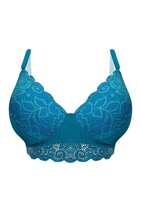 Buy Padded Non Wired Full Cup Multiway Longline Bralette In Sky Blue Lace Online India Best