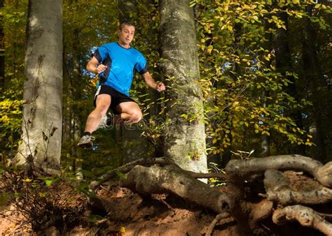 Arhlete In Het Trailrunning Stock Foto Image Of Wortel Actief 27281948