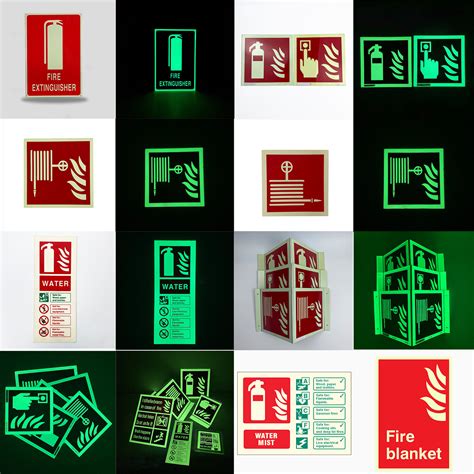 Glow In The Dark Fire Alarm Call Point Sign Photoluminescent Fire