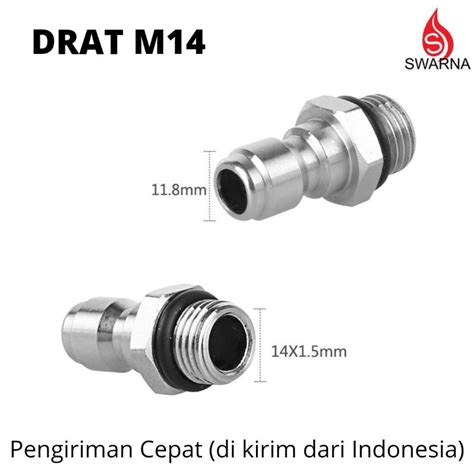 Jual Male Drat M14 Ke 14 Quick Release Konektor Adaptor Steam Jet