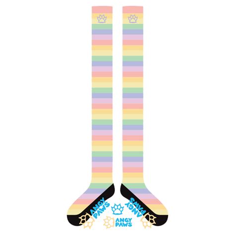 Pastel Rainbow Slim Thigh High Sockies Angy Paws