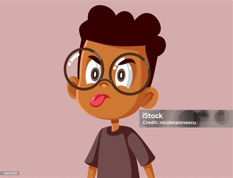 Ilustración De Niño Que Se Porta Mal Haciendo Gestos Groseros