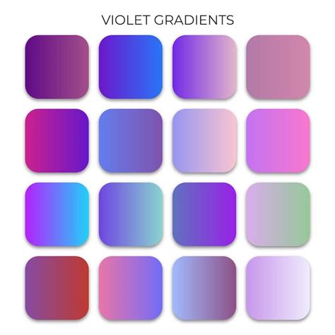 Premium Vector Set Of Violet Gradient Color Palette
