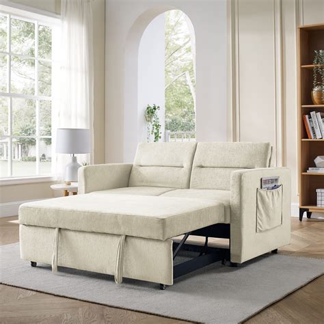 Buy Polibi 545 Modern Convertible Sleeper Sofa Bed With Two Arm Pockets Velvet Sofa Wpull