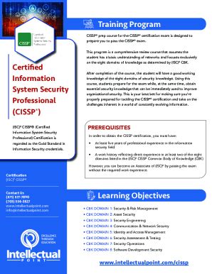 Fillable Online CISSP Training And Certification Prep Course Learning Tree Fax Email Print