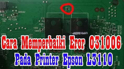 Epson L3110 Error 031006 Youtube