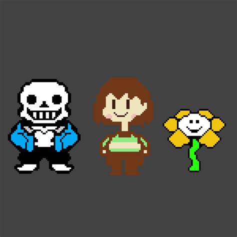 Pixilart Sans Chara And Flowey Overworld Sprites But At A High By Prophetofgaster