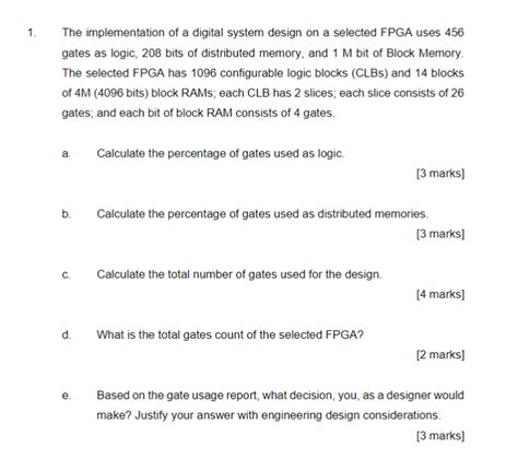 Solved The Implementation Of A Digital System Design On A Chegg