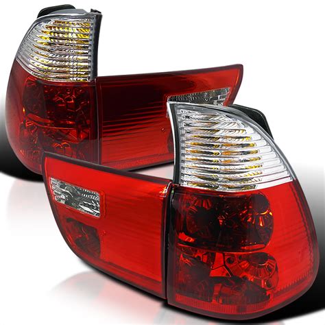 Spec D Tuning Red Clear Lens Tail Lights Compatible With 2000 2006 Bmw