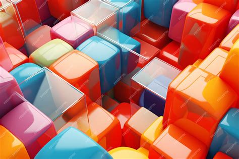 Premium Ai Image 3d Shapes Colourful Threejs Close Up