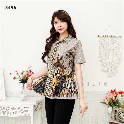 Jual Baju Batik Cewek Atasan Batik Murah Blouse Batik Baju Batik Wanita Lengan Pendek
