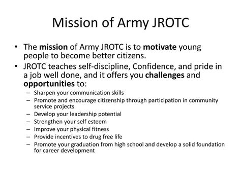 Ppt Army Jrotc The Making Of A Better Citizen Powerpoint Presentation Id 2694515