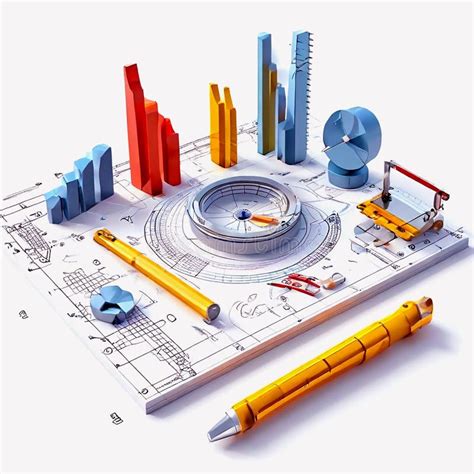 Geometry Tool Kit With Multiple Instruments Board With White Background