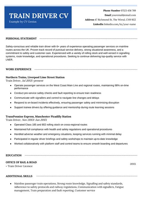 6 Driver Cv Examples Template And Writing Tips