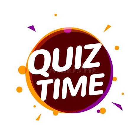 Quiz Time Round Stamp With Ribbon Label Sign Stock Vector
