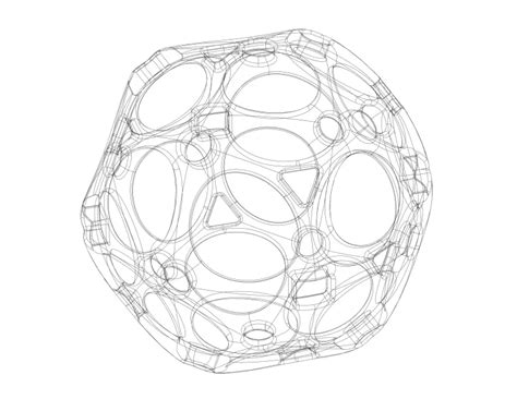 Wireframe Shape Geometric Holes Pattern Ball 3d Printing Model Threeding