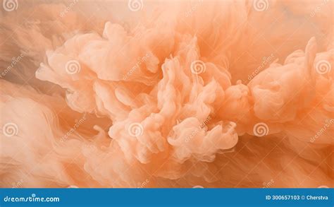 Dynamic Ethereal Swirl Of Peach Fuzz Color Clouds Delicate Soft Explosion Abstract Background