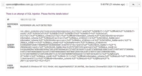 Sql Injection Attack Protection