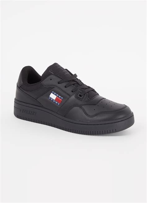 Tommy Hilfiger Essential Retro Sneaker Met Leren Details • Zwart • De