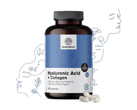 Хиалуронова киселина колаген комплекс 180 капсули Healthyworld Bg