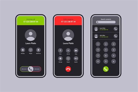 Free Vector Phone Call Screen Interface Illustration