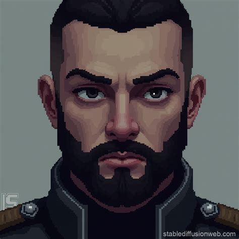 Eerie Futuristic Officer In Pixel Art Style Stable Diffusion Online