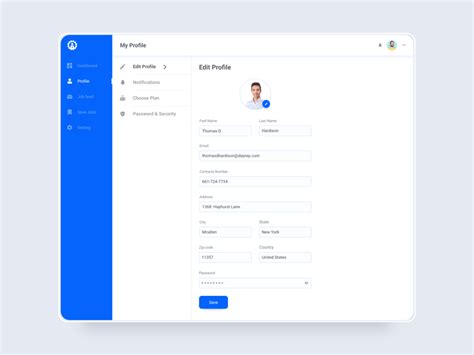 Edit Profile Email Template Design Ui Design Website Email