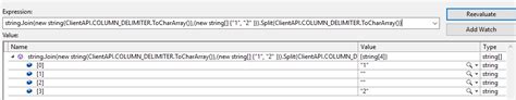 C Joining Strings By ClientAPI COLUMN DELIMITER And Then Splitting By The Same Delimiter Adds