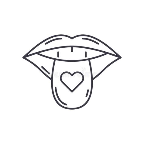 Tongue Tattoo Icon Linear Isolated Illustration Thin Line Vector Web