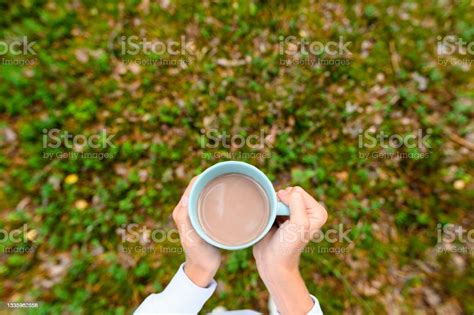 숲의 배경에 아이들의 손에 코코아 한 잔 가을에 대한 스톡 사진 및 기타 이미지 가을 개념 계절 Istock