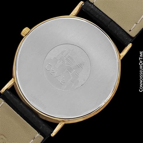 Omega De Ville Mens Midsize Ultra Thin Dress Watch 18k Gold Plated