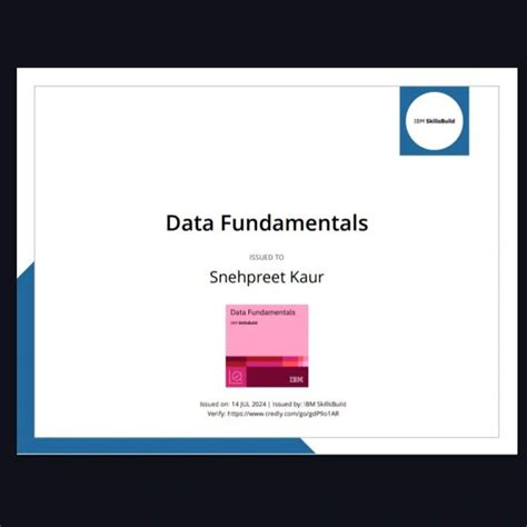 Snehpreet Kaur On Linkedin Ibmskillsbuild Csrbox Datafundamentals