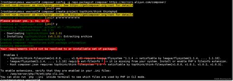 Composer安装thinkphp6报错