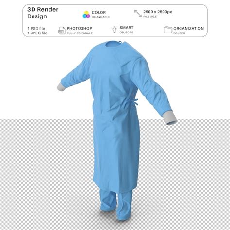 Premium Psd Surgeon Dress 3d Modeling Psd