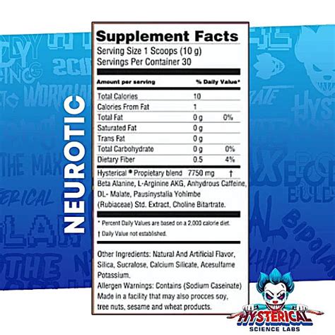 Hysterical Neurotic Intensity Pre Entreno 30 Servicios Chutamax
