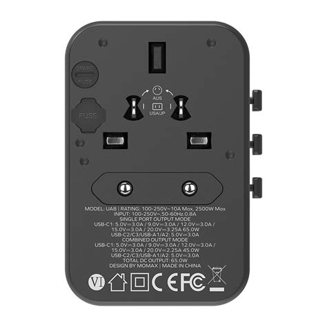 Momax 1 World 65w Gan Travel Socket Ua8 [original Licensed] Power