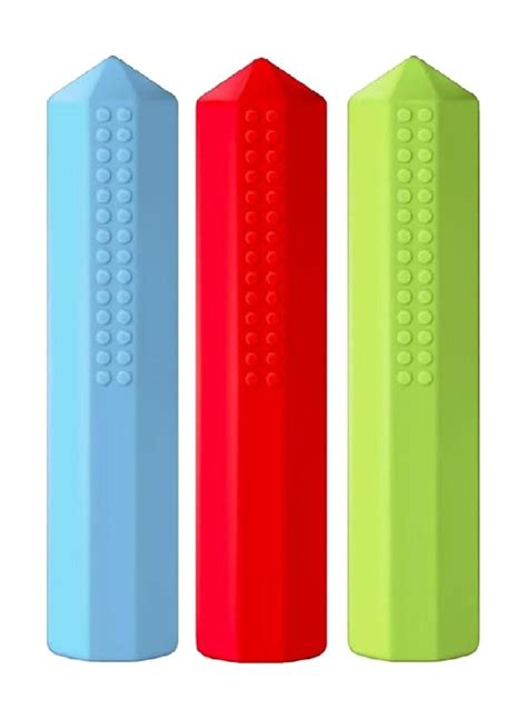 LIJCC Chewing Pencil Cap Chewable Toppers Set Silicone Sensory Chew Topper Colored Tubes