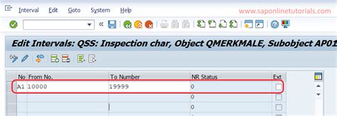 How To Define Number Range For Characteristics And Inspection Method In