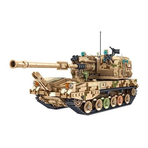Moc Ww2 Self Propelled Artillery Bricks Toys Set