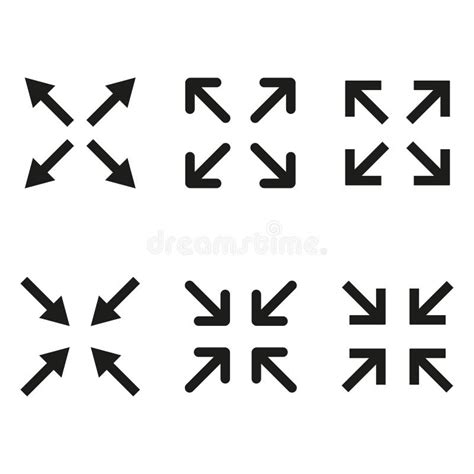 Full Screen And Exit Full Screen Icon Set Size Icon Vector