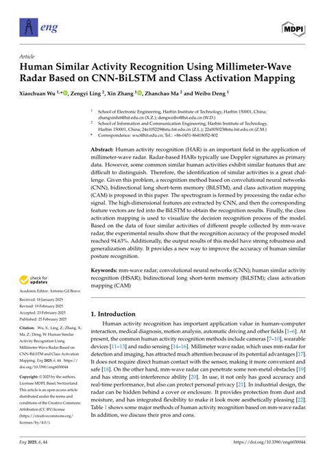 Pdf Human Similar Activity Recognition Using Millimeter Wave Radar Based On Cnn Bilstm And