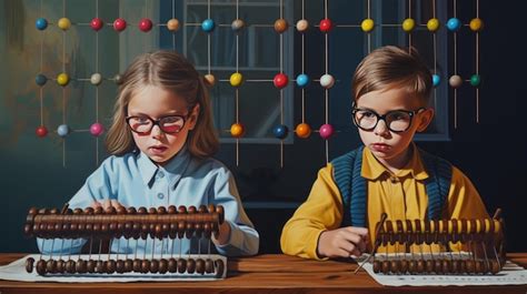 Premium Photo Abacus Adventures Hyperrealistic Pop Art Depicts Two