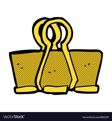 Comic Cartoon Brass Clip Royalty Free Vector Image