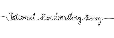 Premium Vector National Handwriting Day One Line Continuous Phrase