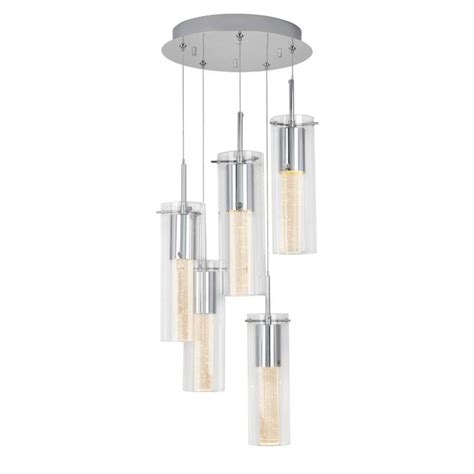 Voltz Bubble Flow 5 Light Pendant Chromecrystal Amp64 Rn Rona