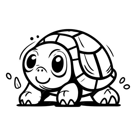 Premium Vector Cute Cartoon Turtle Vector Illustration Isolated On A