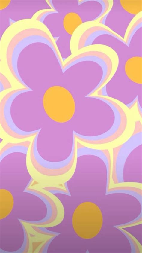 Phone Wallpaper Background Lock Screen Bright Pastel Flowers In Squares