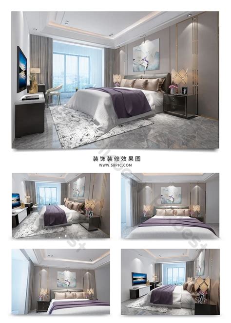현대적이고 단순한 호텔 객실 렌더링 3d 모델 데코 And 3d 모델 Png Max 무료 다운로드 Pikbest