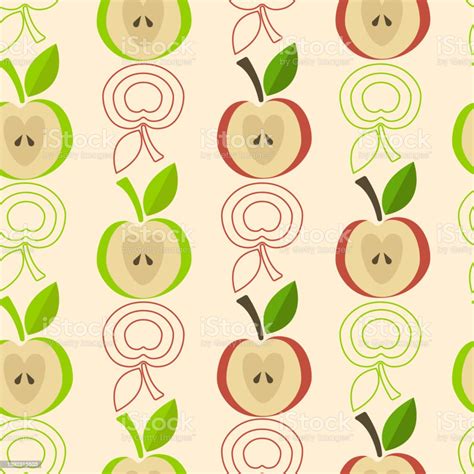 사과 과일 원활한 패턴 배경 섬유 포장지 벽지를위한 음식 템플릿 벡터 일러스트 레이 션 과일에 대한 스톡 벡터 아트 및 기타 이미지 Istock